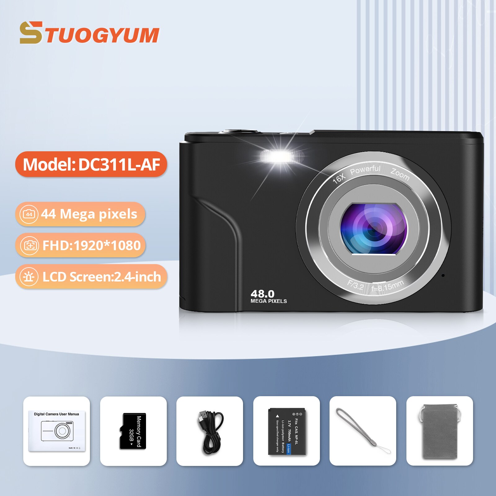 Digital Camera Children Camera for Children Camcorder with 16x Zoom ...